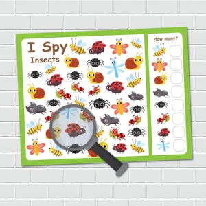 Bugs I Spy Printable Activity for Kids, Look and Find Counting Game ...