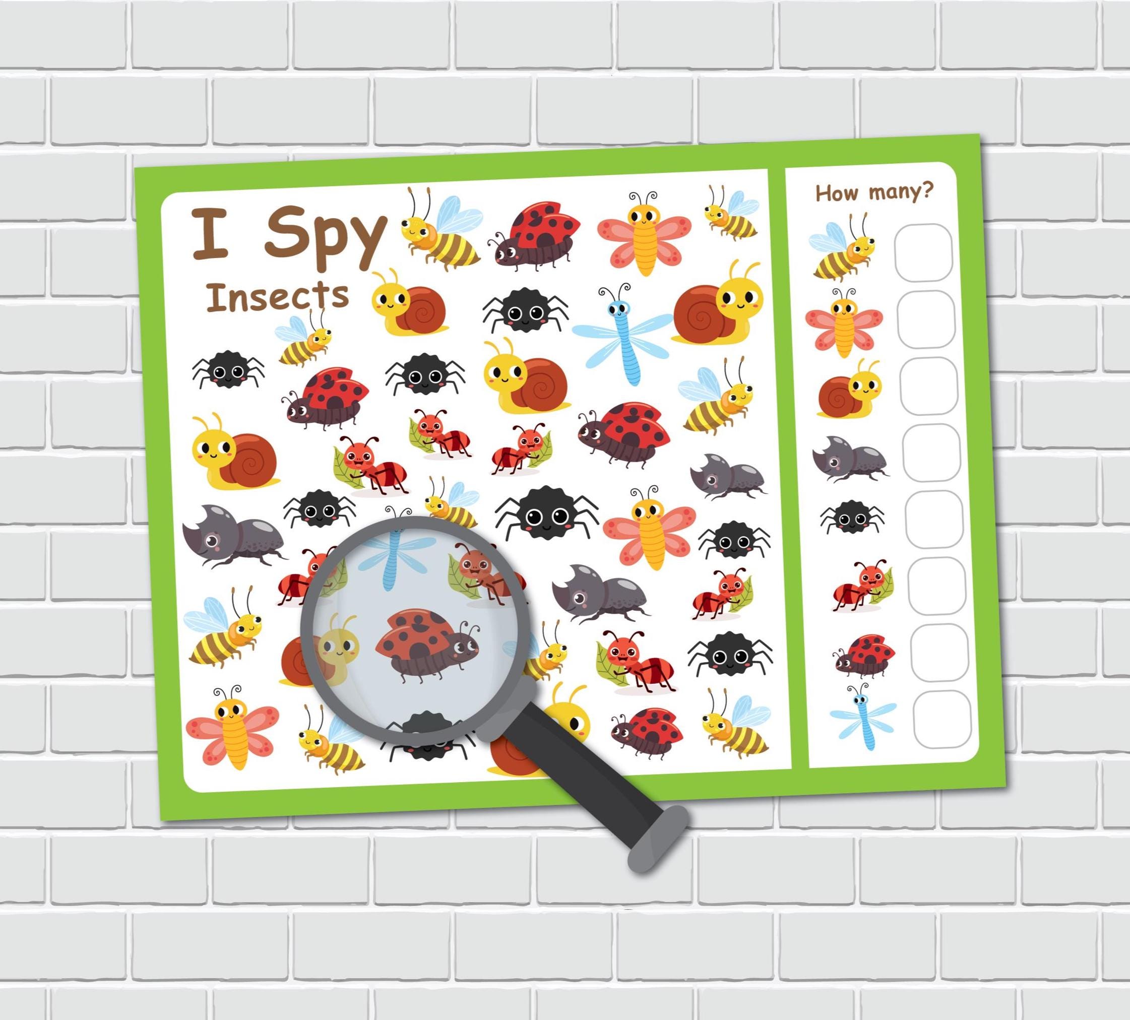 Bugs I Spy Printable Activity for Kids, Look and Find Counting Game ...