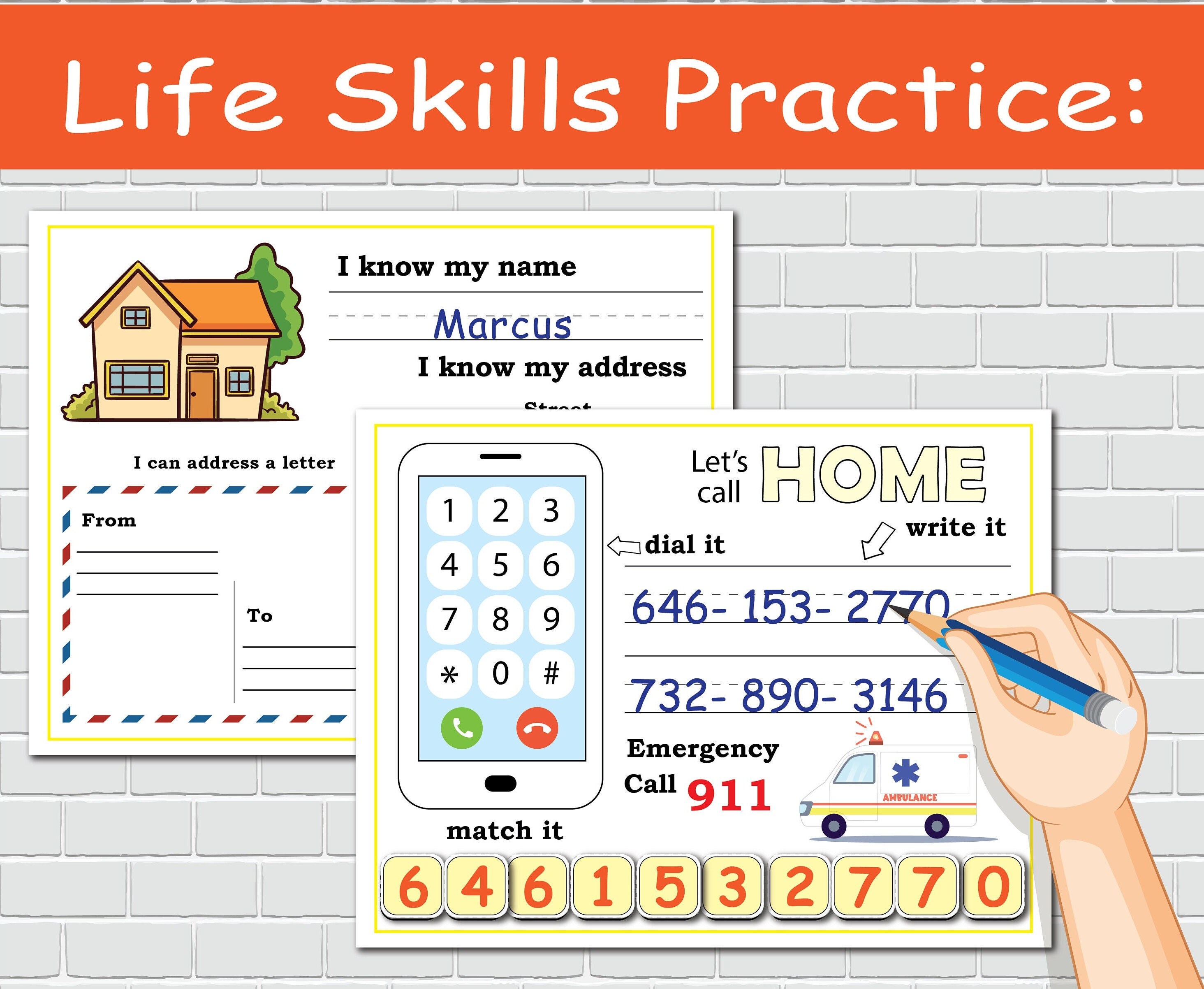 Phone Number and Address Activity About Me Printable Preschool - Etsy