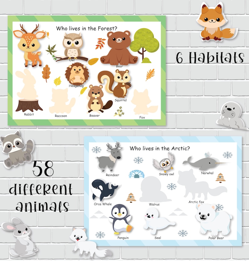 Animals of the World Busy Book Pages for Kids. Toddler - Etsy