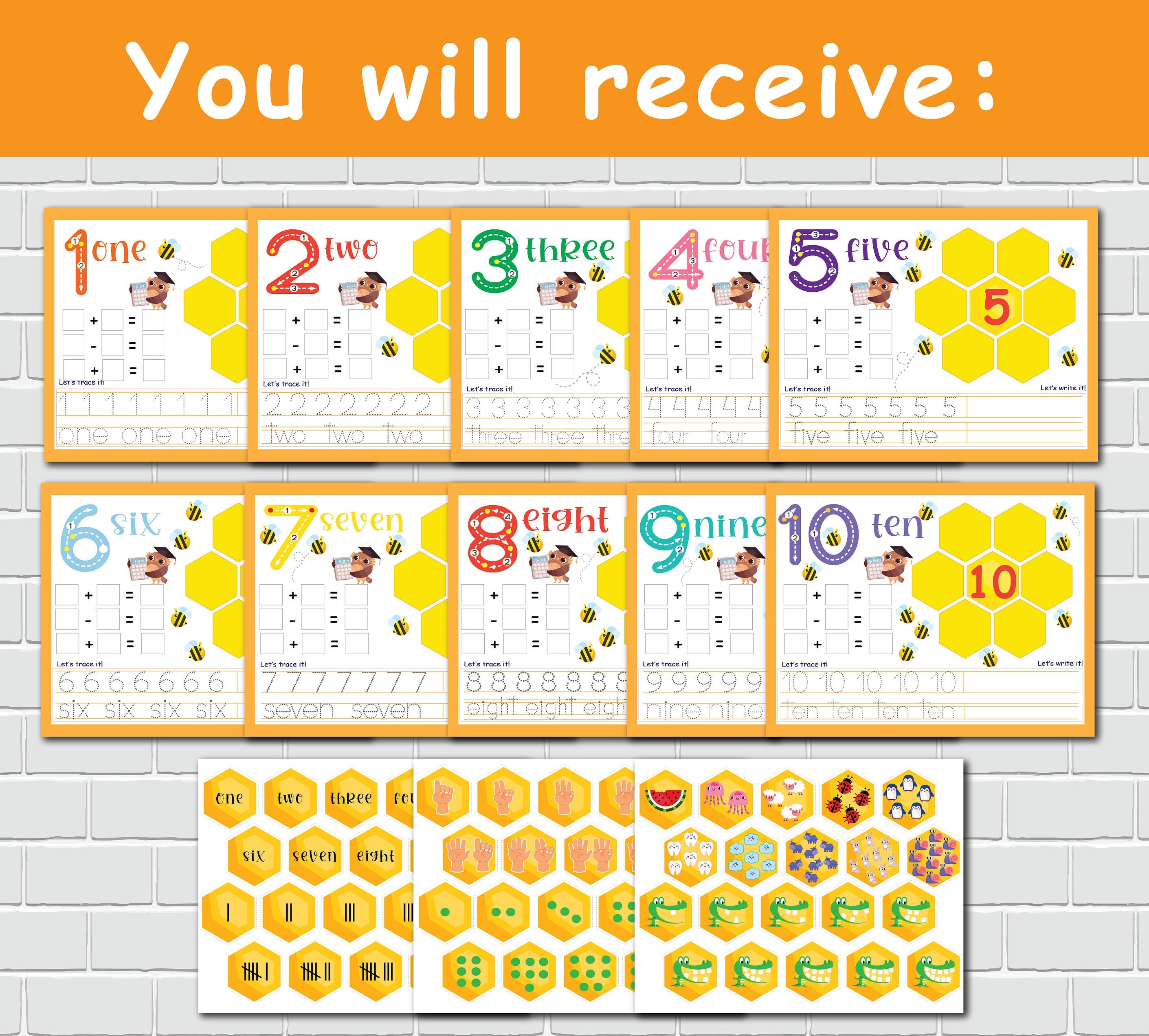 Counting Activity Math Busy Book Pages Preschool Learning Binder ...