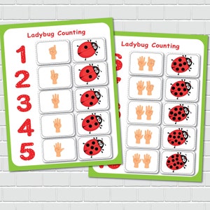 Ladybug Count and Match Activities, Preschool Math,toddler Busy Book ...