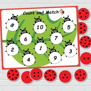 Ladybug Matching Activities, Preschool Math, Toddler Busy Book ...