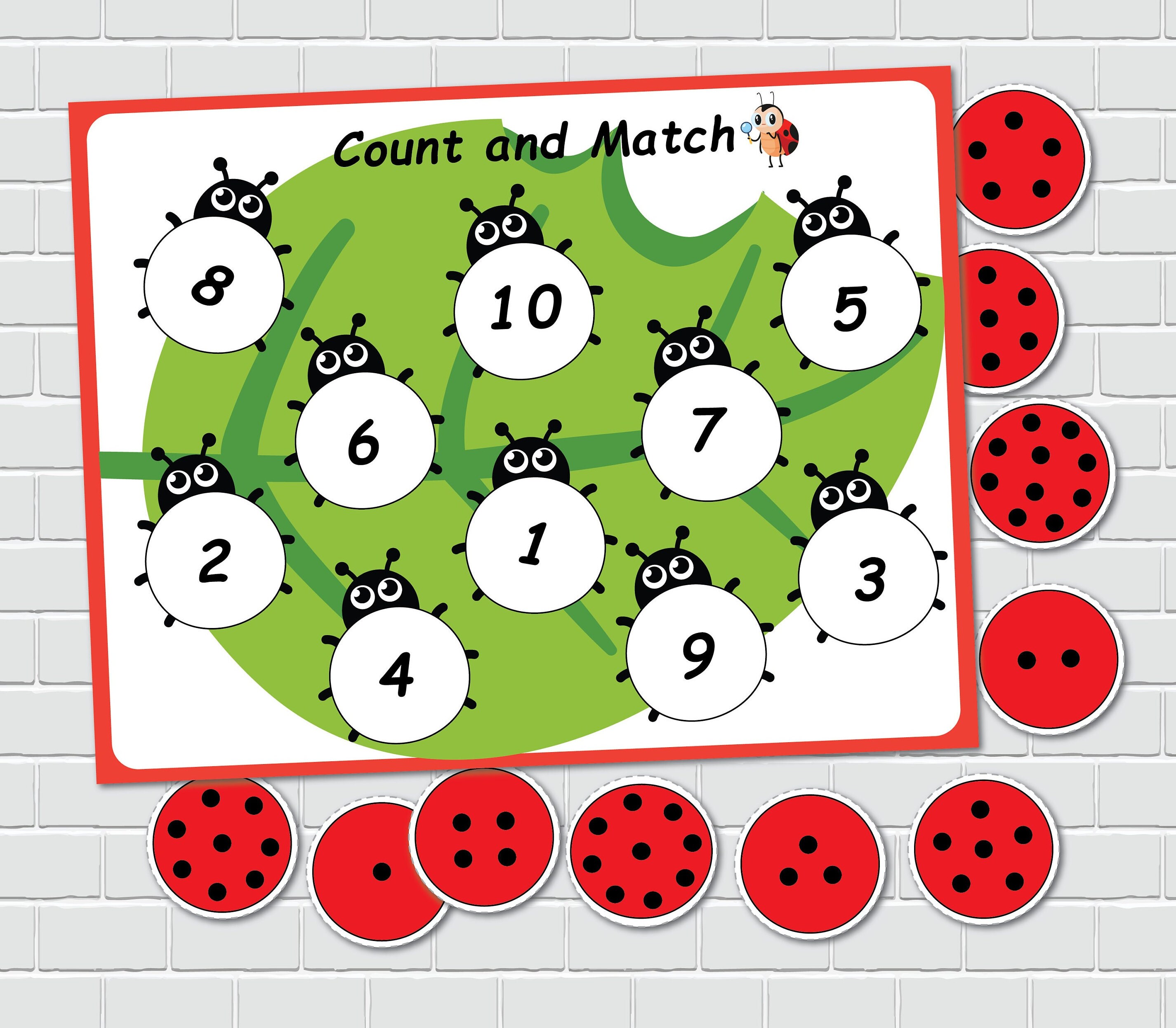 Ladybug Matching Activities, Preschool Math, Toddler Busy Book ...