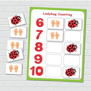 Ladybug Count and Match Activities, Preschool Math,toddler Busy Book ...