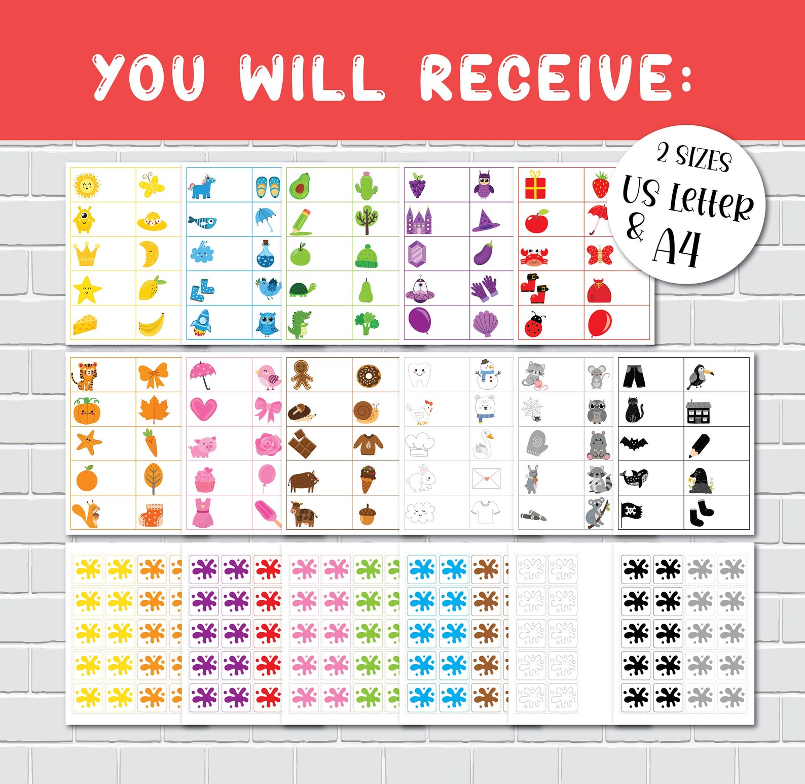 Errorless Colors Matching Games and Activities for Kids, File Folder ...