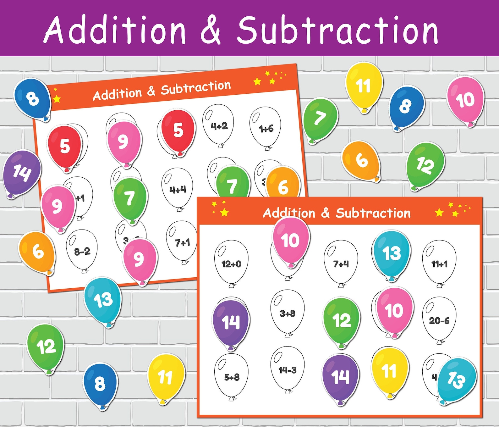 Preschool Math Activities Addition and Subtraction Practice for ...