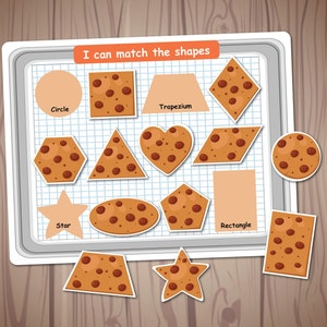 Cookies Shape Matching Activity, 2D Shapes, File Folder Games, Special ...