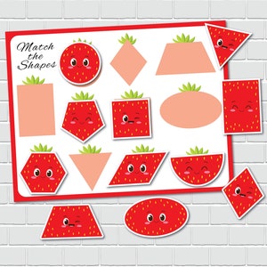 Shape Matching Activity, 2D Shapes, Summer Busy Book Page, File Folder ...