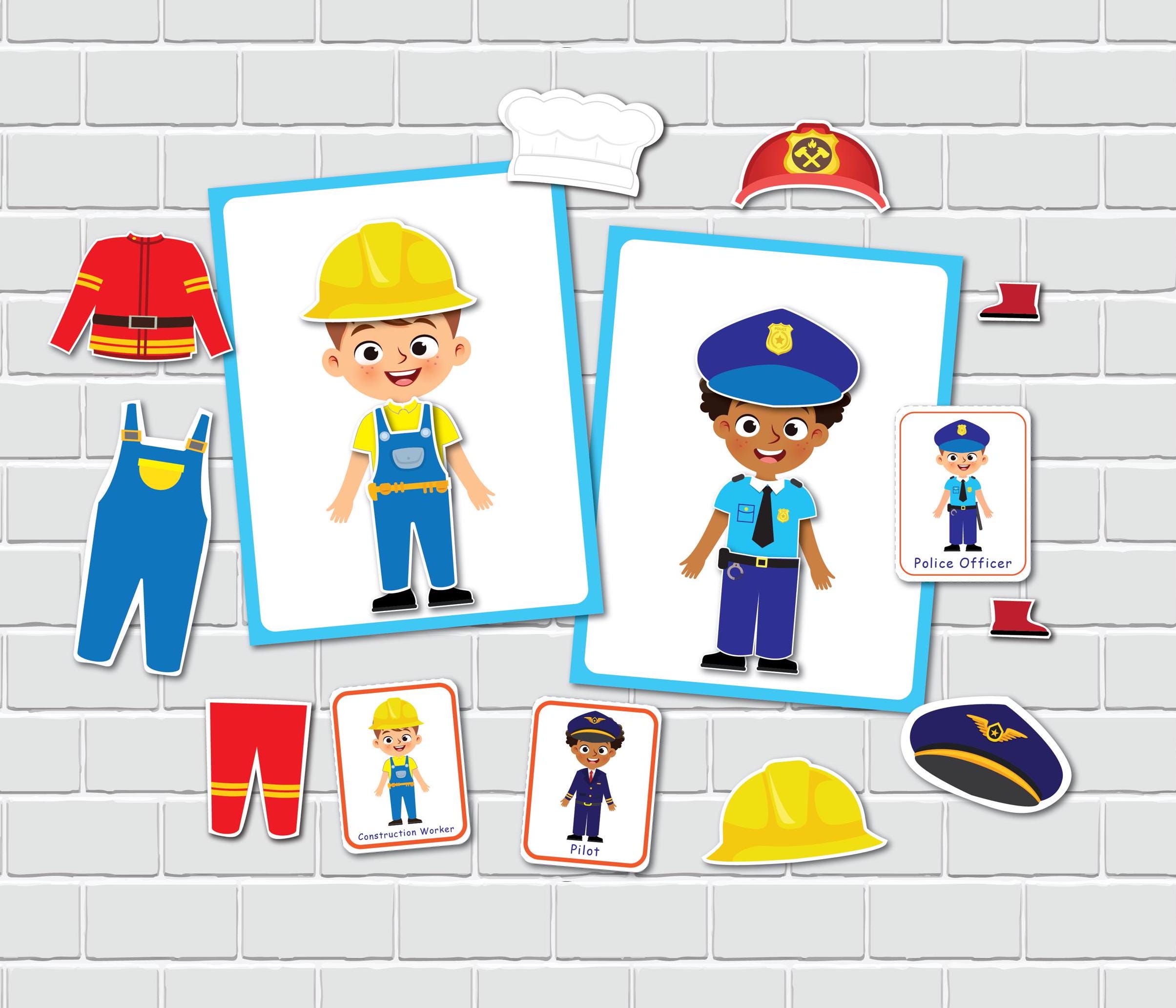 Community Helpers Dress up Preschool Printable Worksheets Professions ...