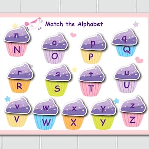 Cupcake Alphabet Matching Printable Activity. Toddler ABC Learning ...