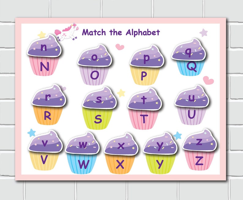Cupcake Alphabet Matching Printable Activity. Toddler ABC - Etsy
