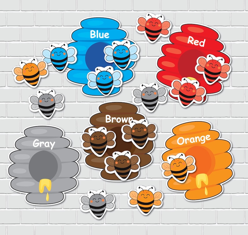 Bees and Beehive Color Matching Activity for Kids, Summer Busy Book ...