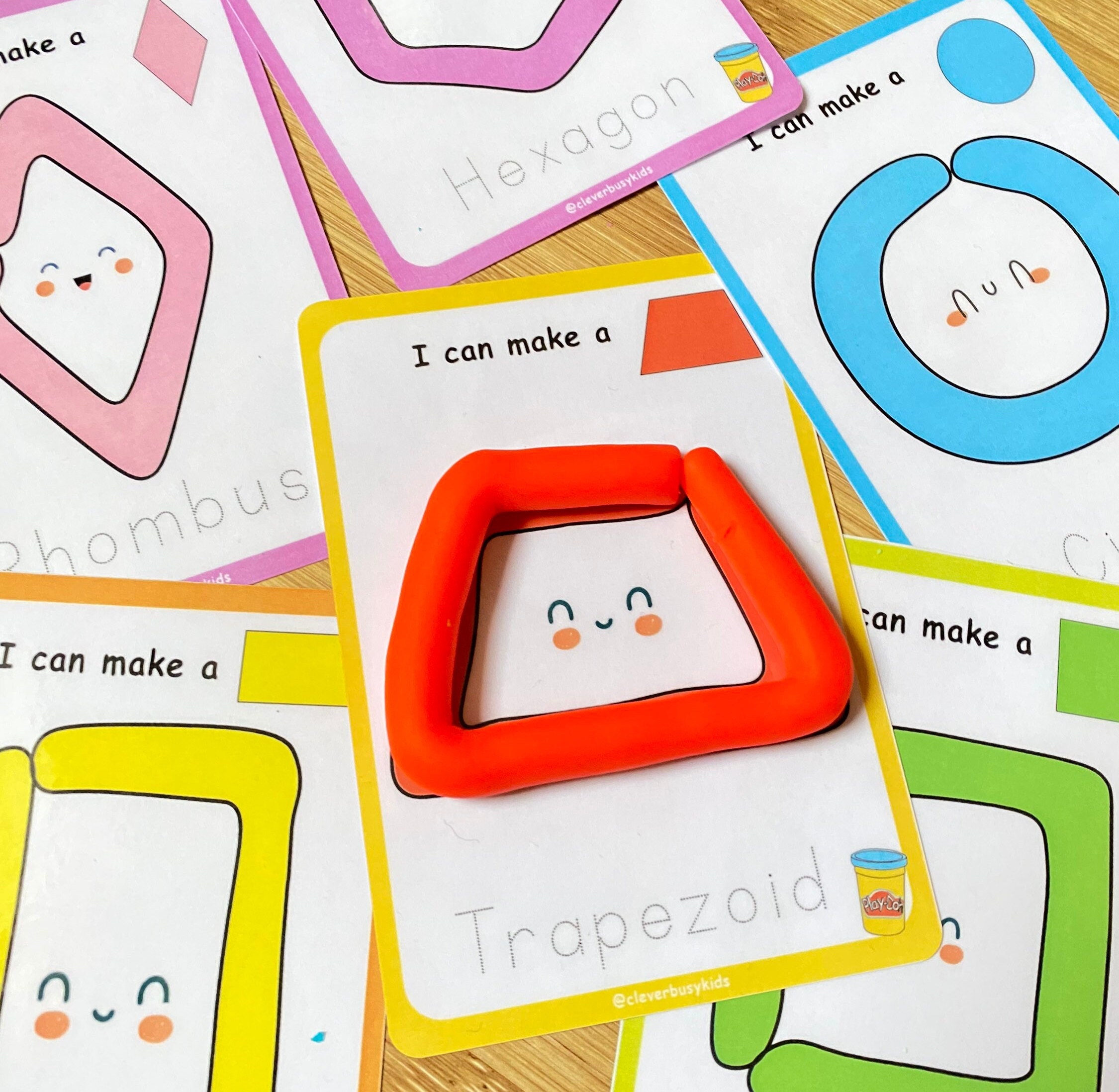 Shapes Play Dough Mats, Printable Montessori Play Doh Activity ...