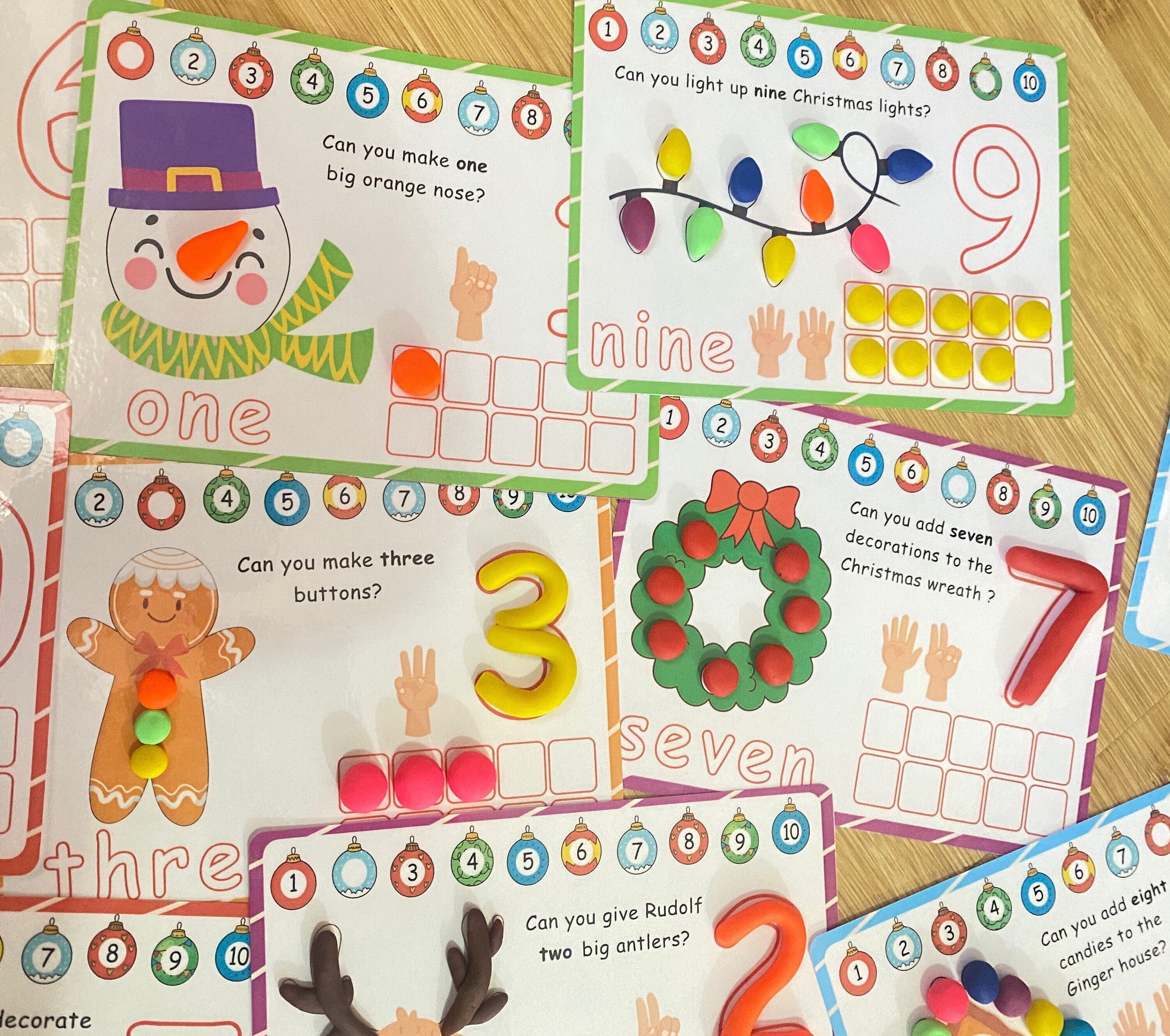 Christmas Play Doh Mats Toddler Printable Play Dough - Etsy