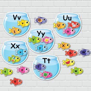 Fish ABC Matching Activity for Kids, Alphabet Busy Book, Preschool ...