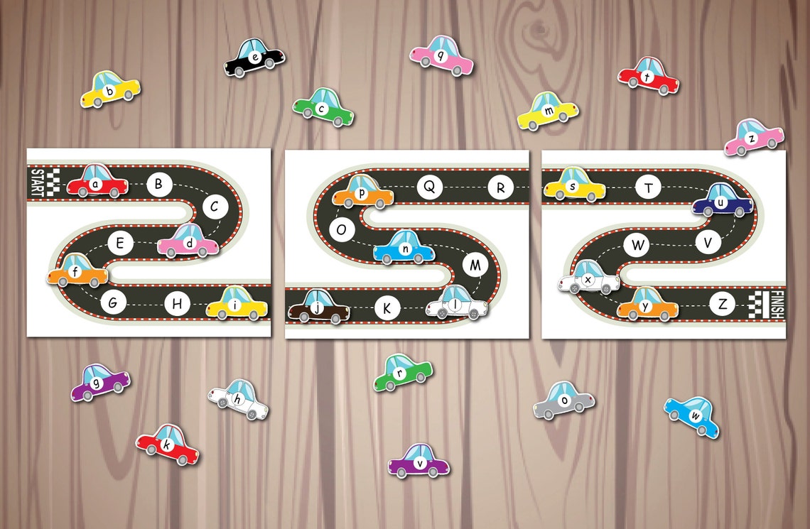 Cars Alphabet Matching Activity ABC Busy Book Pages Toddler - Etsy