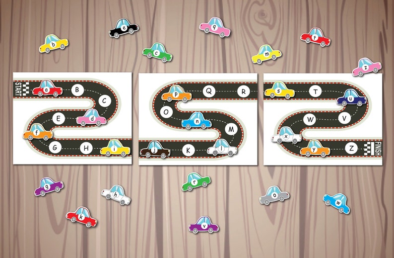 Cars Alphabet Matching Activity ABC Busy Book Pages Toddler Learning ...