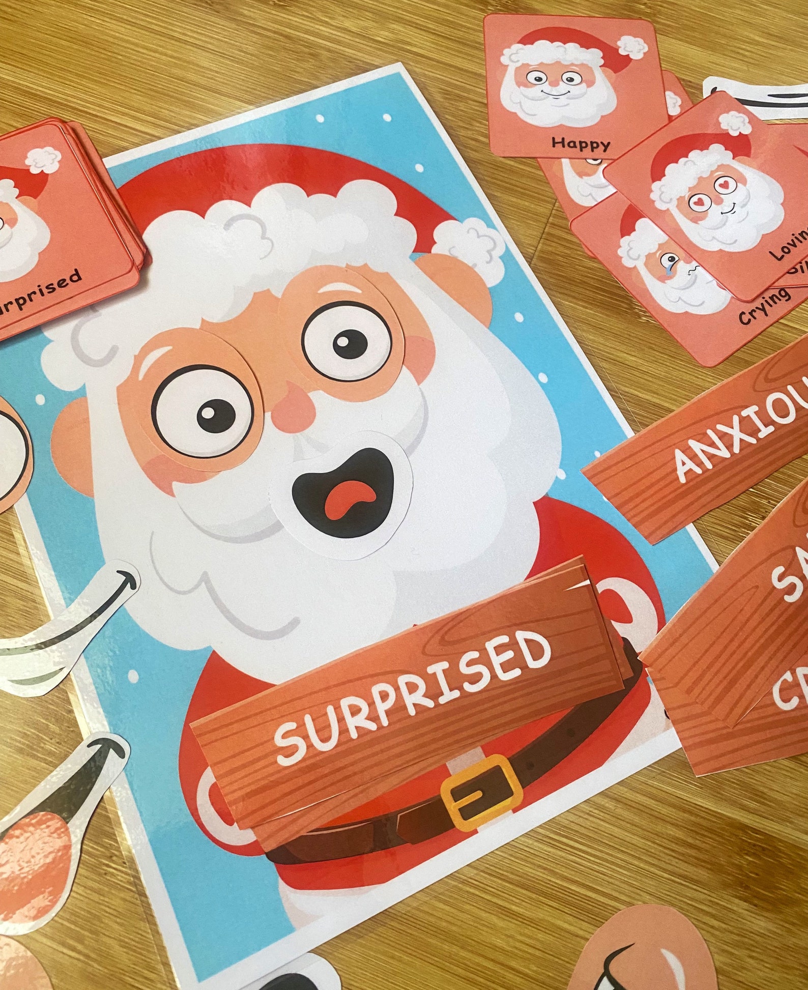 Santa Emotions and Feelings Activity for Kids, Christmas Busy Book ...