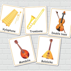 Musical Instruments Flash Cards, Toddler Printable Activity, Montessori ...