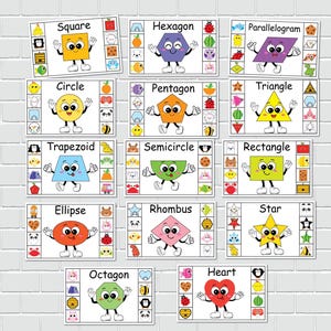 Shapes Clip Cards, 2D Shapes Printable Activities, File Folder Games ...
