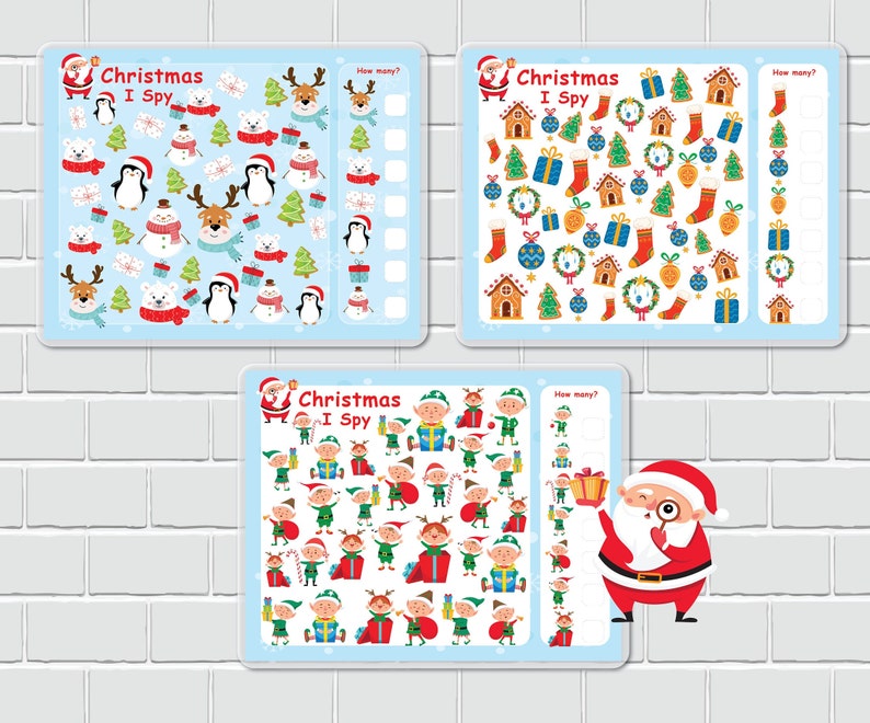 I Spy Christmas Printable Activity. Look and Find Counting Game ...
