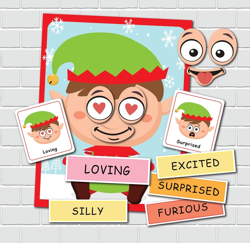 Christmas Emotions Activity for Kids Preschool Feelings - Etsy