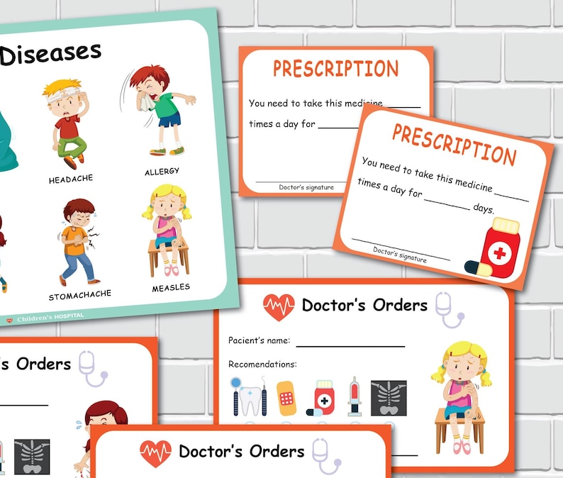 Doctor Pretend Play, Printable Hospital Dramatic Play, Preschool ...