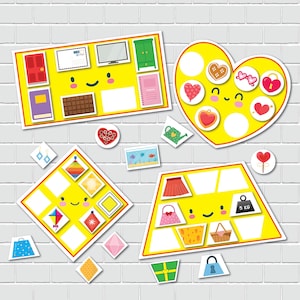 Shapes Matching Activity for Kids, 2D Shapes Sort and Match, Toddler ...