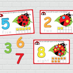 Ladybug Play Dough Mats, 1-10 Numbers Play Doh Activity, Preschool Fine ...