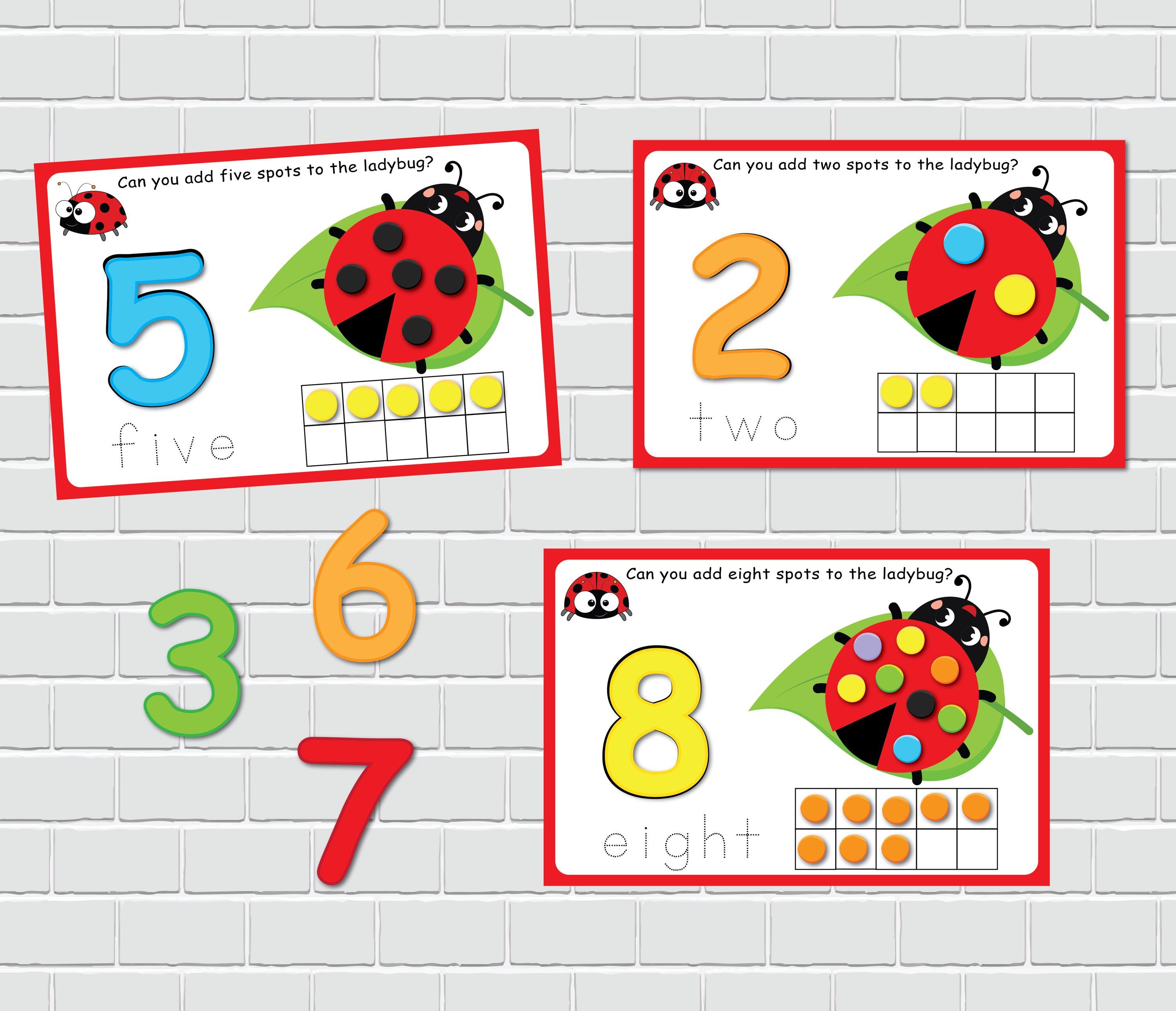 Ladybug Play Dough Mats, 1-10 Numbers Play Doh Activity, Preschool Fine ...