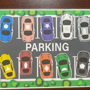 Parking Cars Busy Book Pages Toddler Learning Binder Preschool Matching ...