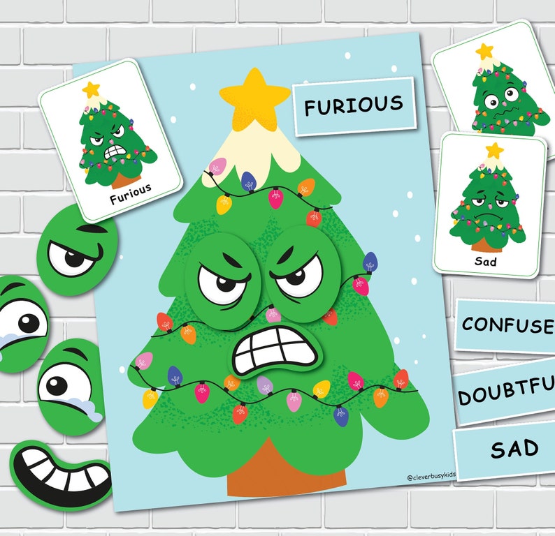 Christmas Tree Emotions Activity for Kids Preschool Feelings - Etsy