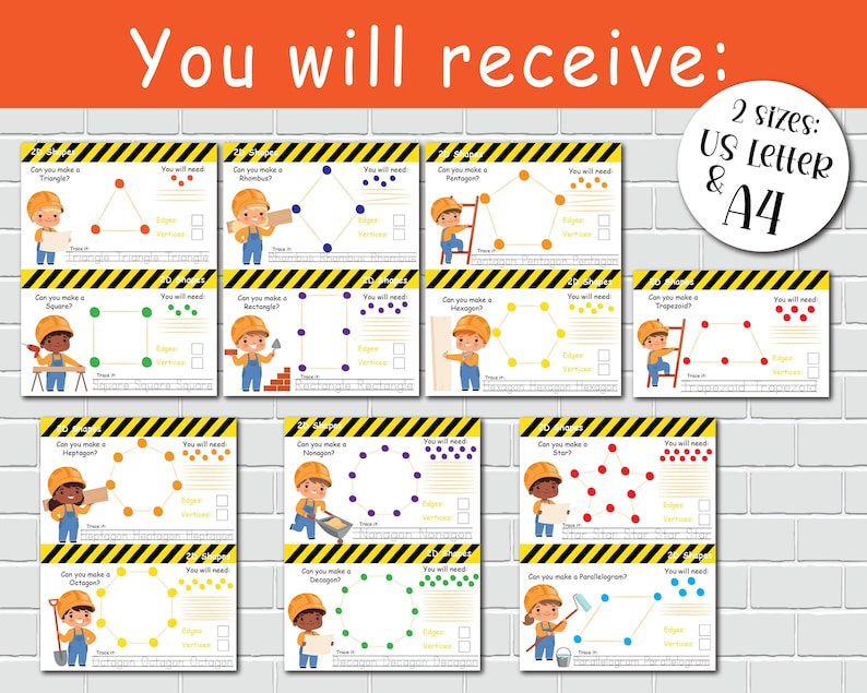 Toothpicks and Play Dough 2D Shapes Preschool Printable - Etsy