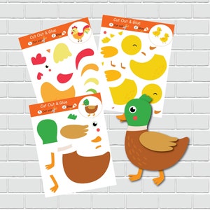 Farm Cut Out and Glue Crafts for Kids. Scissors Skills Activity. Fine ...