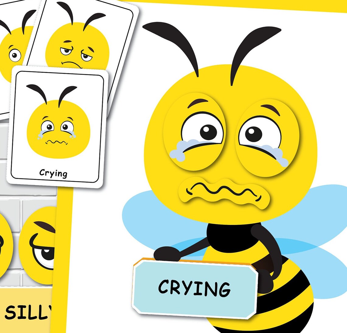 Bee Emotions and Feelings Matching Game Printable Activity - Etsy