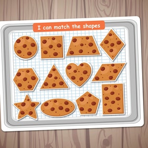 Cookies Shape Matching Activity, 2D Shapes, File Folder Games, Special ...