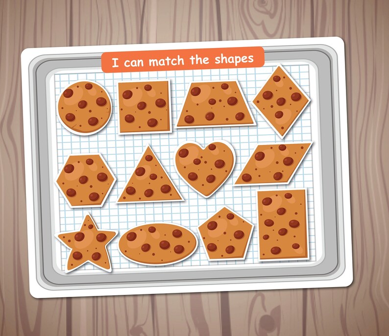 Cookies Shape Matching Activity, 2D Shapes, File Folder Games, Special ...