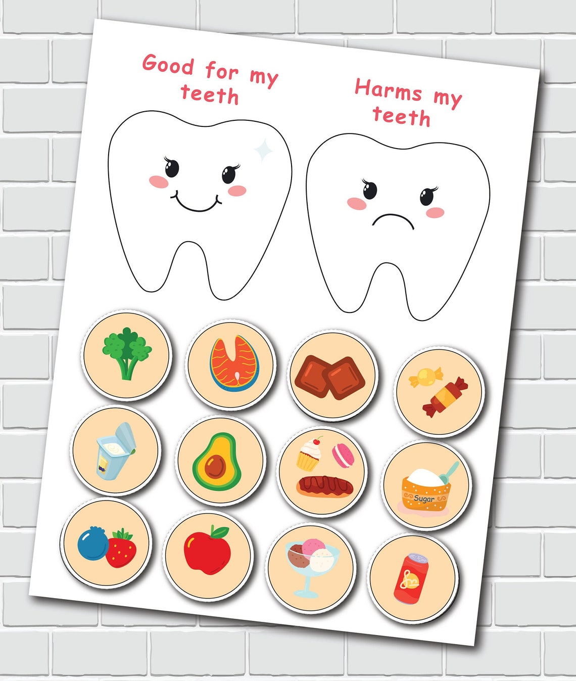 Dental Health Preschool Printable Activity Kids Anatomy - Etsy