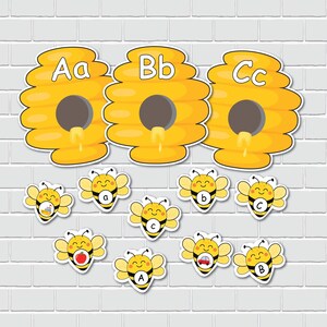 Bees and Beehive ABC Matching Activity for Kids, Summer Busy Book ...
