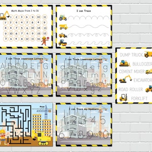 Busy Book Bundle, Construction Theme, Toddler Learning Binder ...