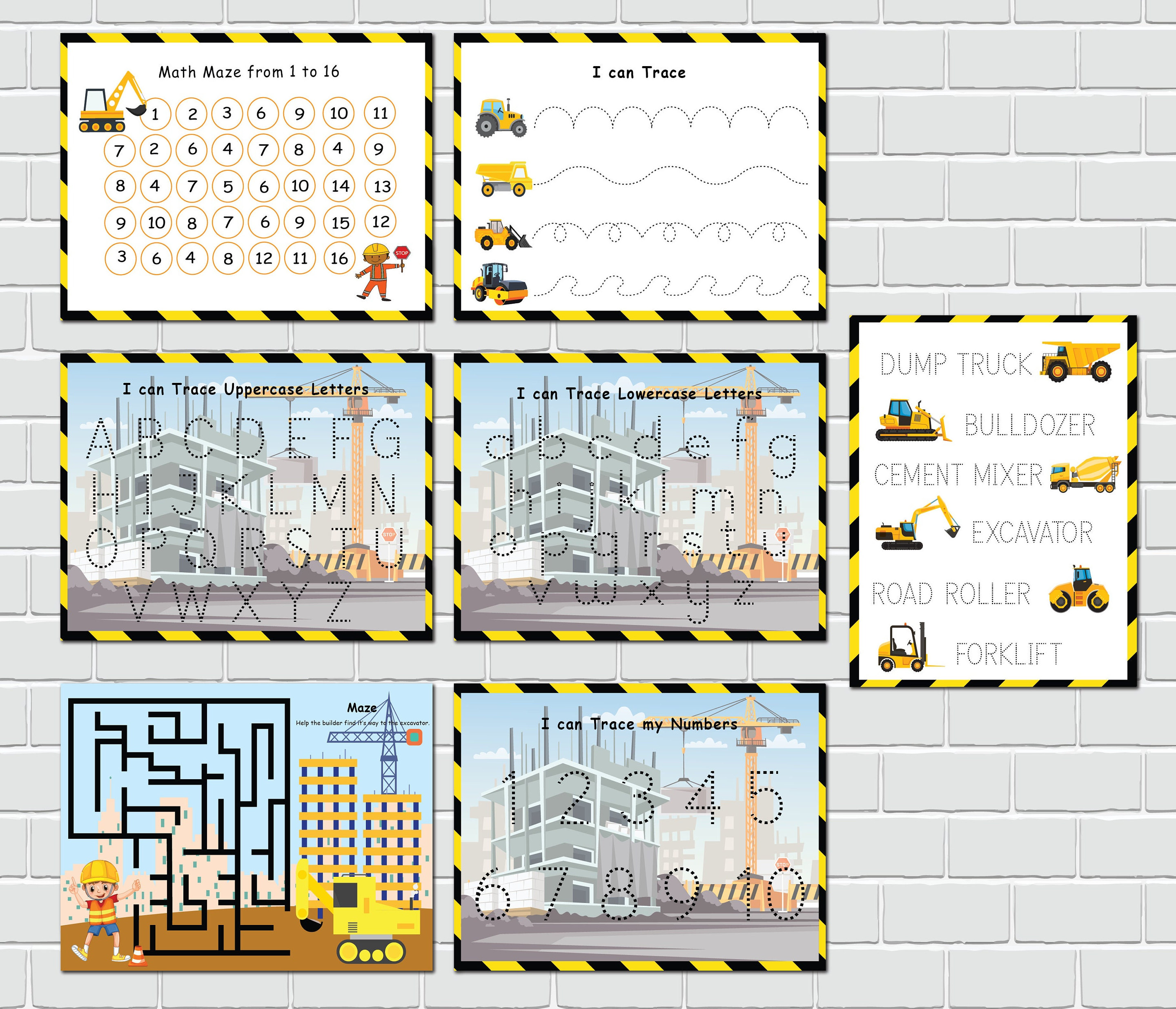 Busy Book Bundle Construction Theme Toddler Learning Binder - Etsy