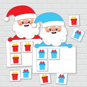 Santa Color Matching Activity for Kids, Christmas Theme Activities ...