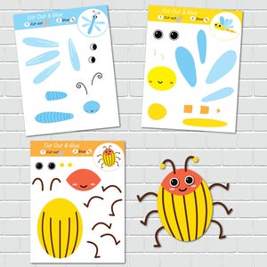 Bugs Cut Out and Glue Crafts for Kids.insects Cut Out and Paste ...