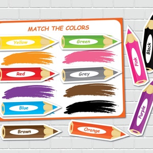 Colors Matching Activities for Kids, Toddler Printable, Preschool Busy ...