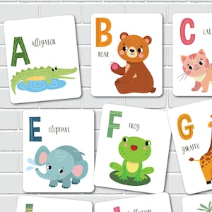Alphabet Flashcards for Toddlers, ABC Printable Flash Cards, ABC ...