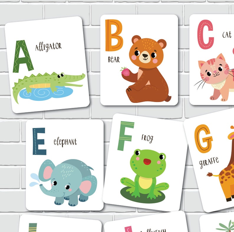 Alphabet Flashcards for Toddlers, ABC Printable Flash Cards, ABC ...