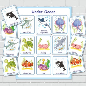 Ocean Animals Busy Book Pages, Matching Activity, Toddler Learning ...