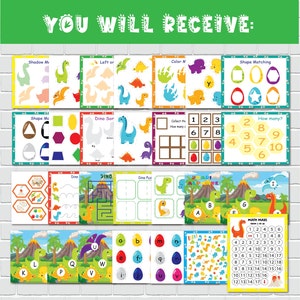 Dinosaur Busy Book Toddler Learning Binder Homeschool Curriculum ...