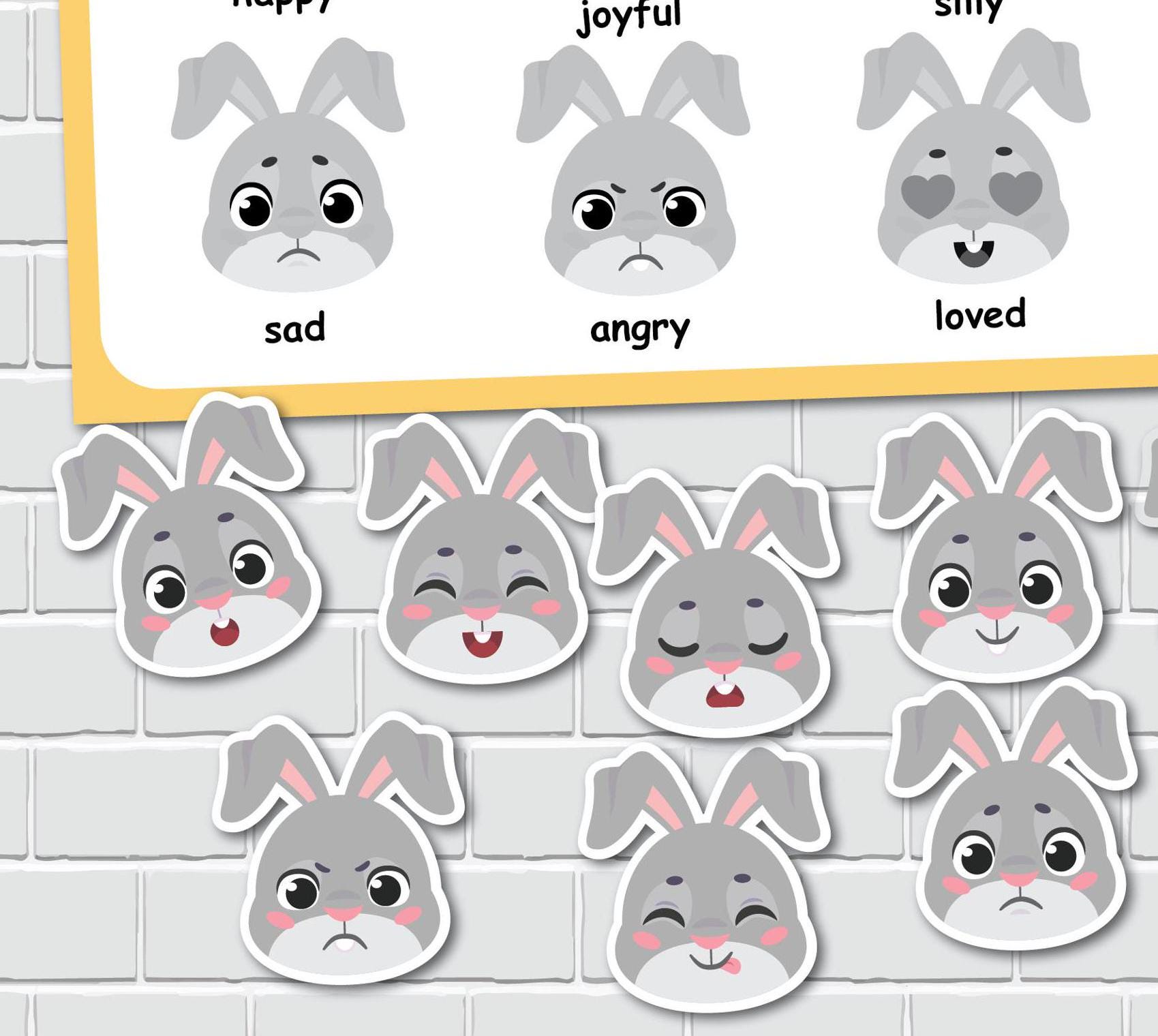 Bunny Emotions Matching Game: Easter Preschool Activity (digital ...